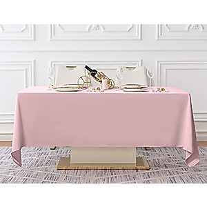 Surmente Tablecloth 60 x 102-Inch Rectangular Polyester Table Cloth for Weddings, Banquets, or Restaurants (Pink) … ……