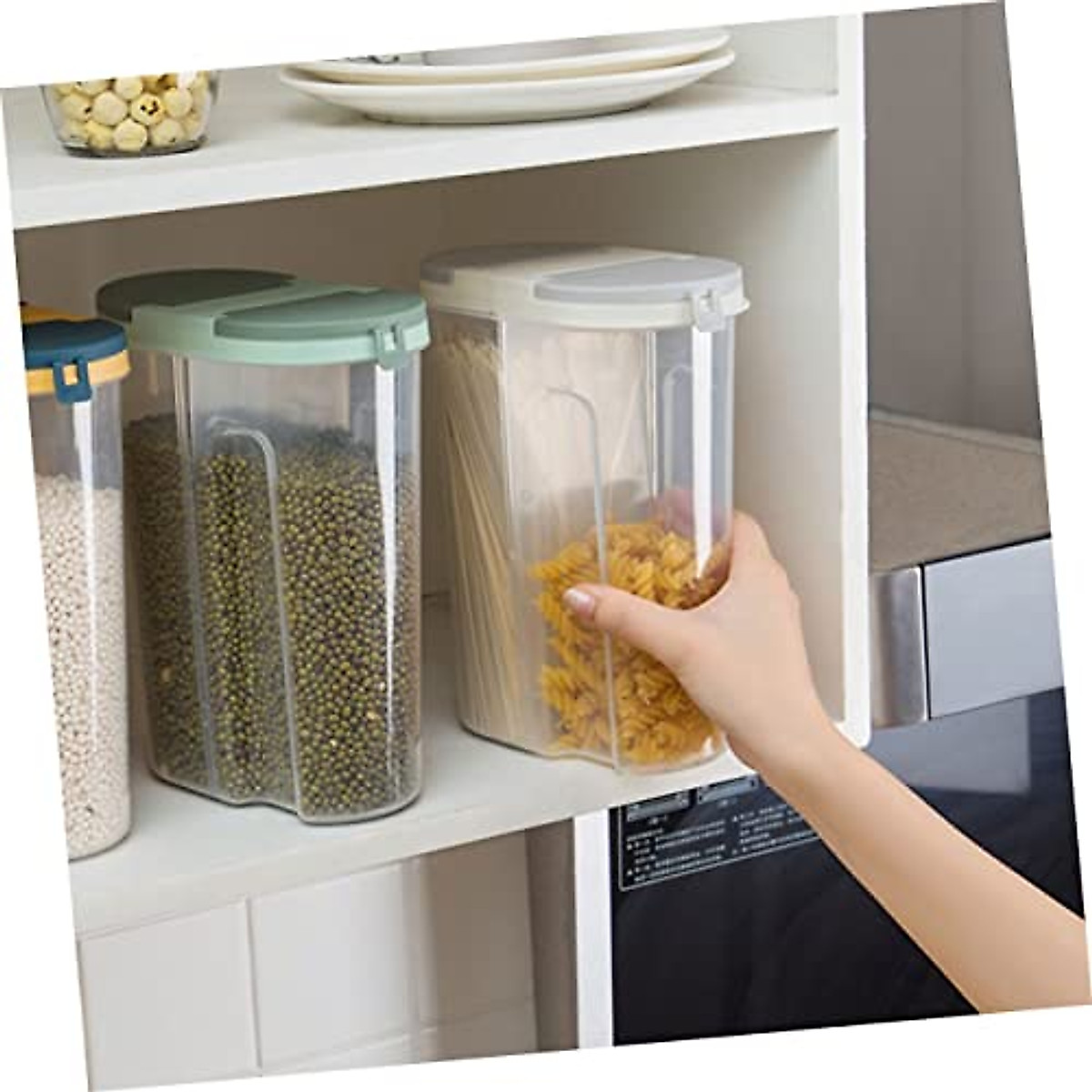 Alipis 3 Pcs Storage Tank Plastic Storage Bins Pet Food Plastic Storage Boxes Storage Boxes with Lids Kitchen Storage Bins Airtight Cereal Container Seal Box Kitchen Storage Boxes Grid Pp