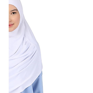 Prien Ready To Wear Hijab For Women, Instant Turban, Soft Muslim Scarf For Prayer, Long Hijabs, Islamic Clothes, Jersey Abaya (White)