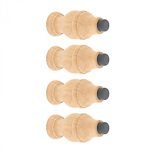 Renovators Supply Manufacturing Door Stoppers 3 5/8 in. Wall Mount Victorian Unfinished Wooden Door Bumper Stops Pack of 4