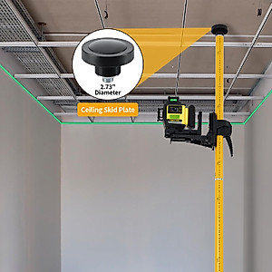 Firecore 12 Ft./3.7M Professional Laser Level Pole with Tripod and 1/4-Inch by 20-Inch Laser Mount for Rotary and Line Lasers, Adjustable Telescoping Laser Pole with 5/8"-11 Threaded Adapter-FLP370C