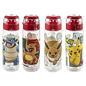 25-oz Pokemon Water Bottle with Flip-Top Cap & Carrying Loop- by Zak! , BPA-Free and Break Resistant (Charizard)
