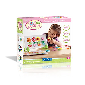 Guidecraft Flower Pot Sort and Match - Sorting & Stacking Toy for Children - Kids Early Learning and Development Toy
