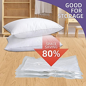 Vacuum Storage Bags,8 Pack (Medium,28"x20"),Space Saver 80% Vacuum Storage Bags,Storage Bags Vacuum Sealed of Clothes, Pillows,Comforters,Blankets Storage,Hand Pump Included