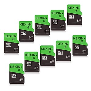 KEXIN 10 Pack 8GB Micro SD Card MicroSDHC UHS-I Memory Cards Class 10, C10, U1