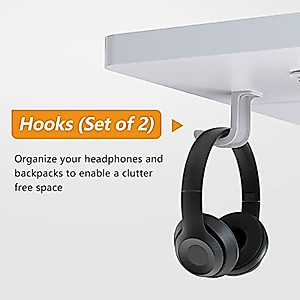 JYLH JOYSEEKER Electric Standing Desk, 48 X 24 Inches Adjustable Height Desk, Modern Sit Stand Up Desk with Memory Controller and Hook, Ergonomic Rising Desk for Home Office, White