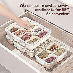 amokk Divided Serving Tray with Lid and Handle Snackle Box Charcuterie Container Portable Snack Platters Clear Organizer for Candy, Fruits, Nuts, Snacks, for Party, Entertaining, Picnic (Rectangular)