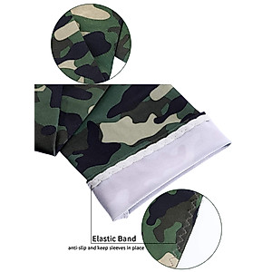 Boao 10 Pairs UV Sun Protection Arm Sleeves Cooling Anti Slip Tattoo Cover Sleeves with Thumb Holes for Men Women (Black, Gray, White and Camo Series Color)