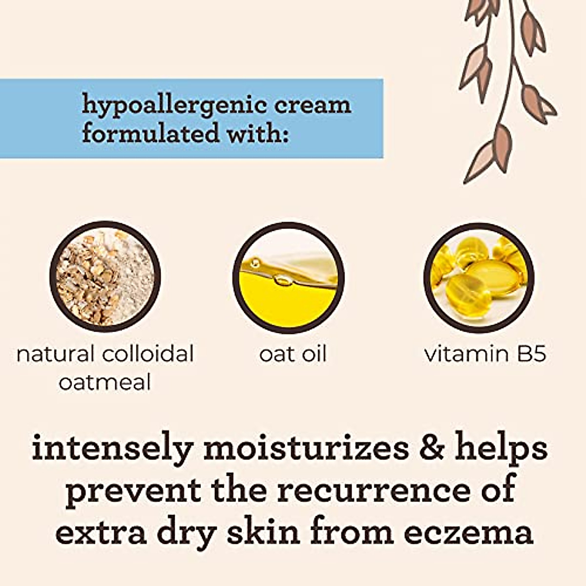 Aveeno Baby Eczema Therapy Moisturizing Cream, Natural Colloidal Oatmeal & Vitamin B5, Moisturizes & Relieves Dry, Itchy, Irritated Skin, Paraben & Steroid & Fragrance Free, 7.3 Oz