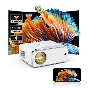 Artlii Enjoy4 Mini Projector 5G WiFi and Bluetooth, Native 1080P 210 ANSI Portable Projector for Outdoor and Indoor Use, Movie Projector Compatible with iOS, Android, Xbox, PS5, TV Stick, HDMI