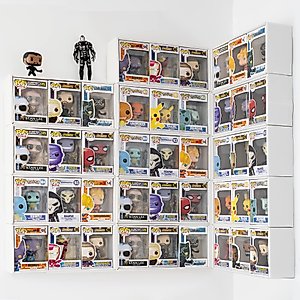 5X4 Version Display Case Compatible with Fnko Pop Boxes, Stackable 4 Single Row, with Transparent Cover to Protect Your Collection Against Dust (Holds 20 Pops)