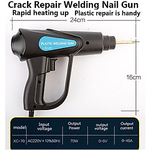 Plastic Welding Machine Car Bumper Repair Kit, 70W Plastic Welder Hot Stapler Welding Gun with Outside Corner/Inside Corner/Flat/Wave Staples