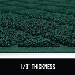 GORILLA GRIP Cat Litter Box Mat, 35x23, Water Resistant Kitty Litter Trapping Mat, Textured Backing, Easy to Clean, Less Waste and Clean Floors, Kitten Supplies for Indoor Cats, Soft on Paws, Green