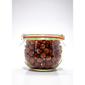 Weck Tulip Jars 744-19.6 fl. oz Food Storage Containers With Lids Airtight, Canning Jars, Spice Jars, Cereal Container and Sourdough Starter Jars - 2 Pack of 1/2 L Tulip Shape Glass Jars