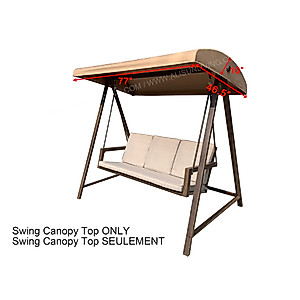 ALISUN Replacement Canopy Top for Model #GCS00250B-YD for Better Homes & Gardens Patio Swing (Top Only) (Canopy Top)