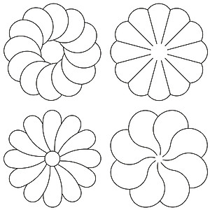 Quilting Creations Quilting Stencil Set Four-5" Motifs,