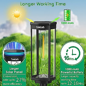 TomCare Solar Lights Outdoor Bright Larger 6 Pack Solar Pathway Lights Up to 16Hrs Waterproof Solar Garden Lights Solar Powered Landscape Lights Decorative Solar Lights for Outside Yard Patio