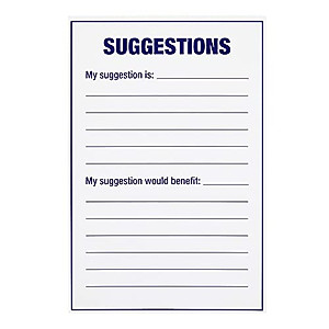 Best Paper Greetings 100-Sheet Bulk Suggestion Box Cards, 4 x 6 Blank Refill Forms for Customer Feedback, Comment, Benefits, Improvement for Small Businesses Supplies, Restaurants, Church, School