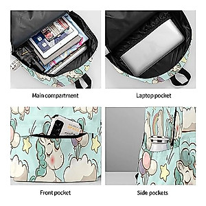 PEIXEN Cute Animal Rainbow Unicorn Travel Backpacks Laptop Backpack Lightweight Rucksack Casual Daypack Computer Bags for Women Men