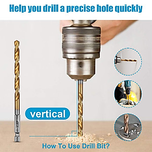 Hex Drill Bit Set, [19+1 PCS] Premium Hex Shank Drill Bit Set, 1/16"-1/4" Drill Bits for Metal, 4241 High Speed Steel Small Drill Bits, Quick Change Drill Bits for Wood, Twist Drill Bit Set