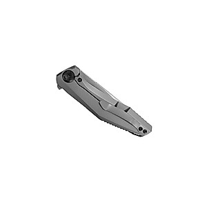 Zero Tolerance Sinkevich KVT Pocketknife; 3.4 Inch CPM 20CV Stainless Steel Blade, Bead Blasted and Machine Satin Finish, KVT Ball-Bearing System, Bead-Blasted Titanium Handle, Made in USA (0470)