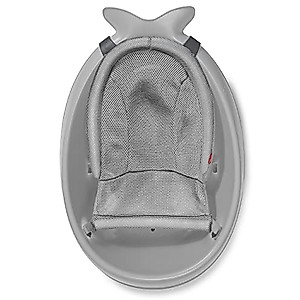 Skip Hop Baby Bath Tub, 3-Stage Smart Sling Tub, Moby, Grey