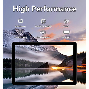 Android Tablet, 10.1 inch Android 13 Tablets 6GB RAM 64GB ROM 1TB Expand, 1280x800 IPS HD Touchscreen,6000mAh Battery, Bluetooth, Dual Camera, GMS, WiFi (Black)