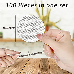 70 mm Foam Lid Liner Pressure Sensitive Seal Round Jar Sealer Bottle Seals Heat Resistant Foam Cap Torque Activated Foam Safety for Protection Safety Jar Cap Bottle Vial Tamper Gasket Kit(100 Pieces)