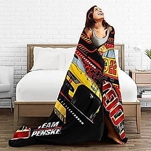 Joey Logano 22 All Season Fleece Blanket Throw Ultra Soft Flannel Blanket Digital Printed Premium Fluffy Microfiber Fleece 40"x30"