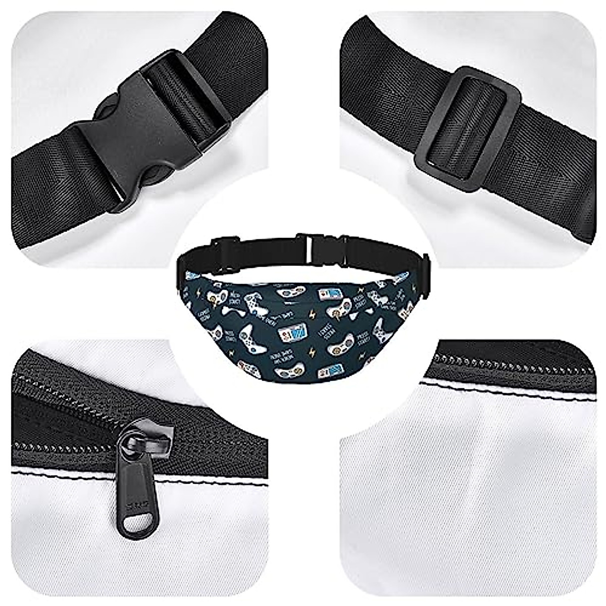 Joystick Gamepad Game Controller Fanny Pack Sling Bag Adjustable Waist Bag Crossbody Sling Backpack For Men Women Travel Hiking Cycling Running