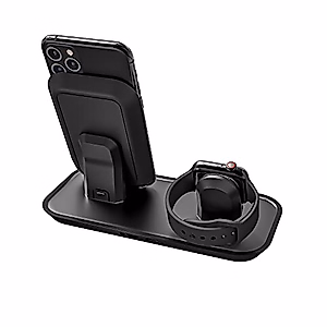 mophie 2-in-1 Wireless Charging Stand - MFI Certified Charger Pad for iPhone and Apple Watch with Additional USB Port for Airpods