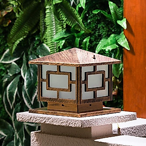 XMFXIAO Column Headlight Outdoor Waterproof Aluminum Glass Stigma Lamp Garden Light Pillar Wall Light Garden Villa Home Super Bright Door Post Light E27 Lighting Floor Lamps