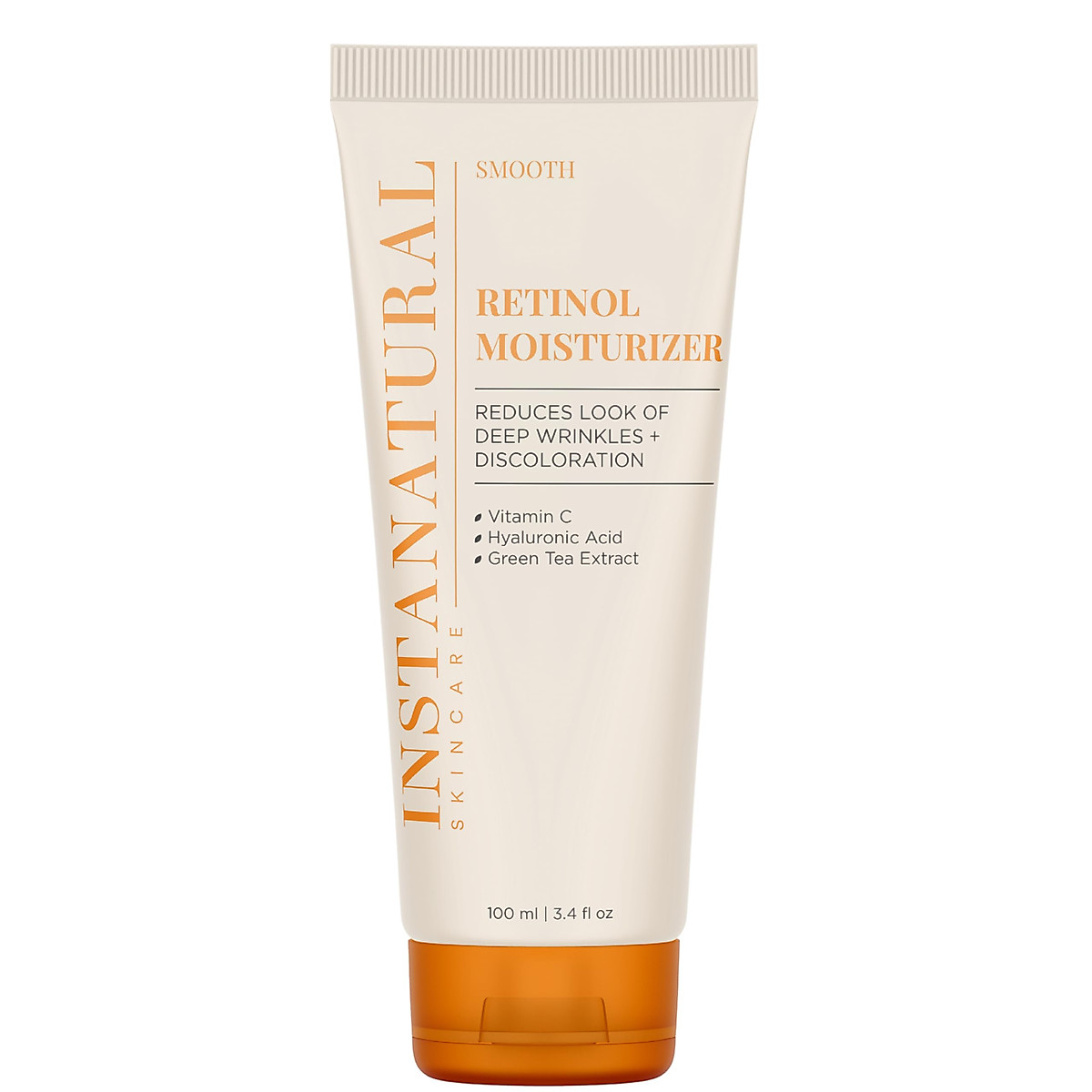 InstaNatural Retinol Moisturizer Nighttime Face Moisturizing Cream, Brightens and Reduces Signs of Aging, Wrinkles, Lines and Discoloration, with Vitamin C and Hyaluronic Acid, 3.4 Fl Oz