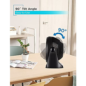 BLACK+DECKER Turbo Desk Fan – Electric Portable 7 Inch Table Fan with Adjustable Tilt for Quiet Cooling, Black