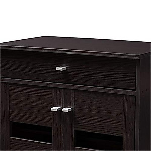 Baxton Studio Acadia Shoe Cabinet in Wenge Brown