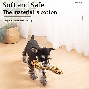 Meyufave Pet Plush Toy Squeaky Dog Toy Bone Shape Bite Resistant Tooth Grinding Soundmaking Dog Chew Toys for Puppy, Small, Middle, Big Dogs