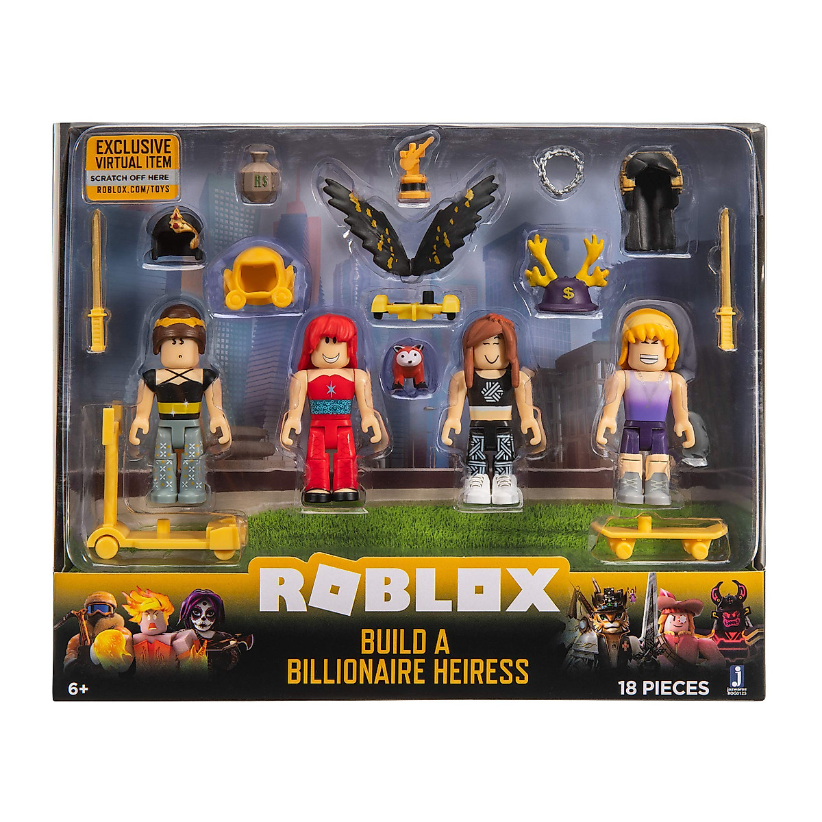 Roblox Celebrity Collection - Build a Billionaire Heiress Four Figure Pack [Includes Exclusive Virtual Item]