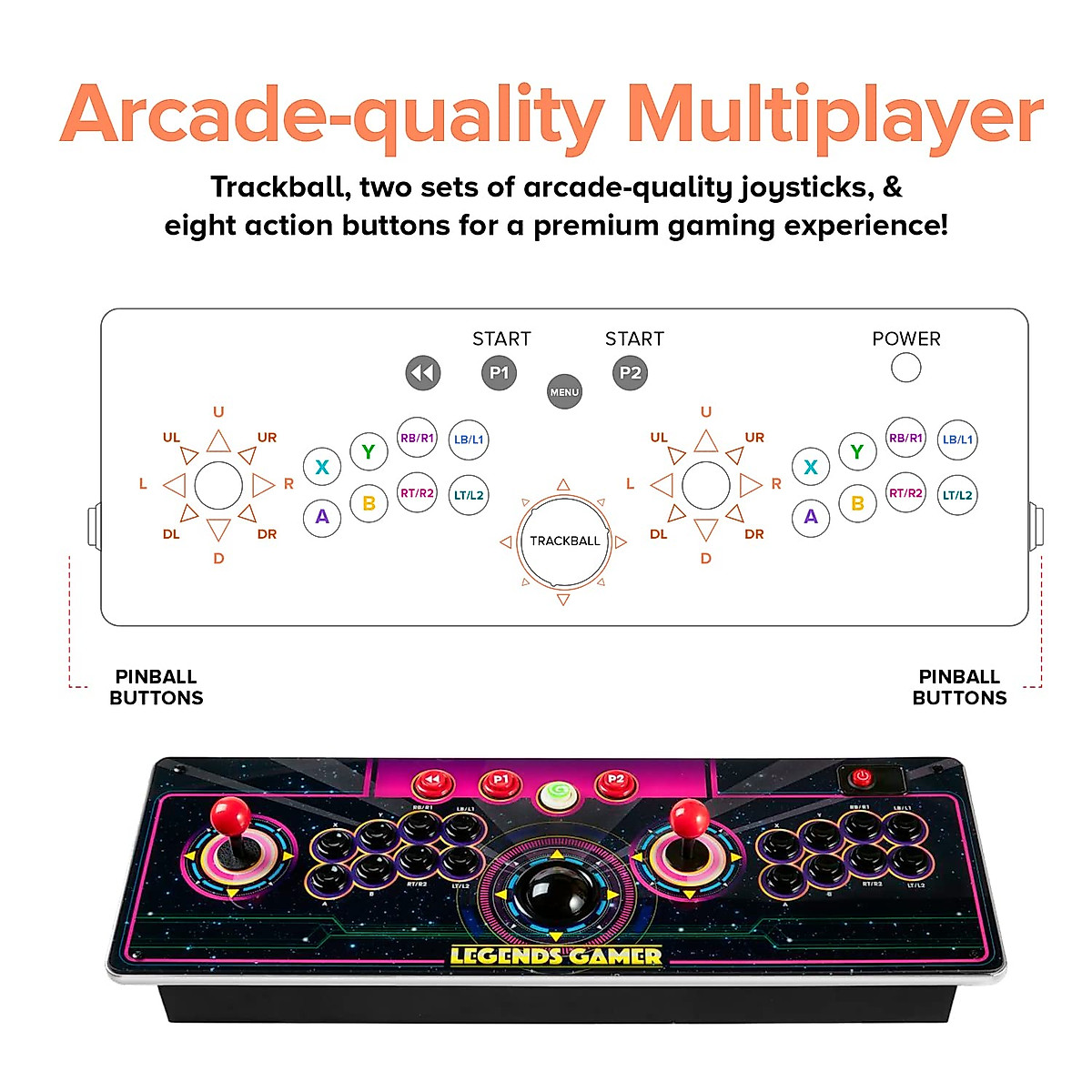 Legends Gamer Pro, Deluxe Table Top Arcade Game Machine, Home Arcade, Classic Retro Video Games, 150 Licensed Arcade & Games, Includes Action Fighting Puzzle Sports & More, WiFi Connectivity