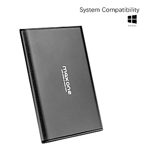 Maxone 320GB Ultra Slim Portable External Hard Drive HDD USB 3.0 Compatible with PC, Laptop - Charcoal Grey
