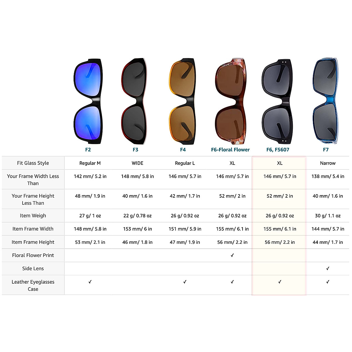 The Fresh High Definition Polarized Wrap Around Shield Oversized Sunglasses for for Large Prescription Glasses - Gift Box Package (F613-Crystal Black/Blue for Large Glasses, Grey)