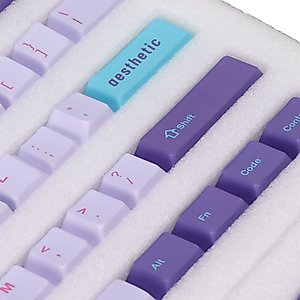 PBT Keycaps, 128 Keys English Keycap Cherry Height DIY Keycaps Fadeless Custom Keycaps for Mechanical Gaming Keyboard(Vaporwave)