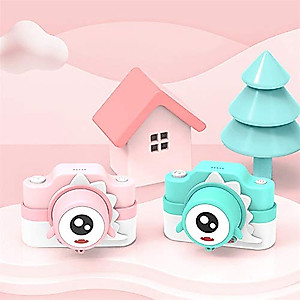MCJL Christmas Camera Gift Child Toy Camera Boy Girl Child Camera Cartoon Digital Camera Small SLR Camera Toy Gift 750Mah Battery,Pink,36GB