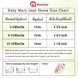 Meckior Infant Baby Girls Boys Handmade Princess Flats Toddler First Walkers Soft PU Leather Non-Slip Crib Wedding Dress Shoes