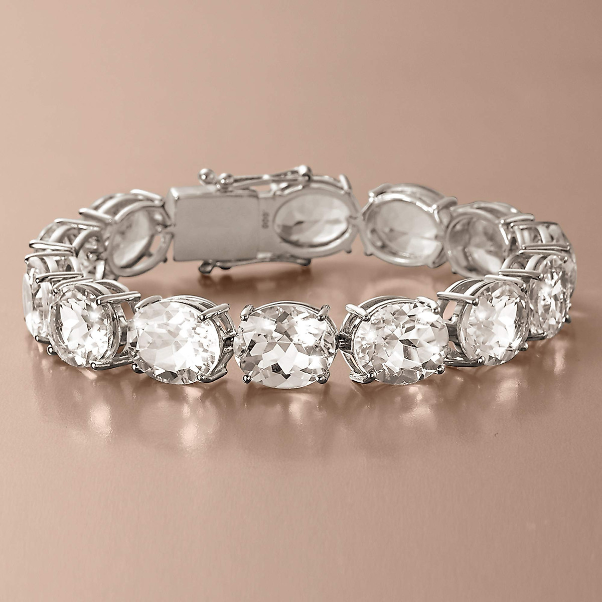 Ross-Simons 55.00 ct. t.w. Rock Crystal Bracelet in Sterling Silver. 7 inches