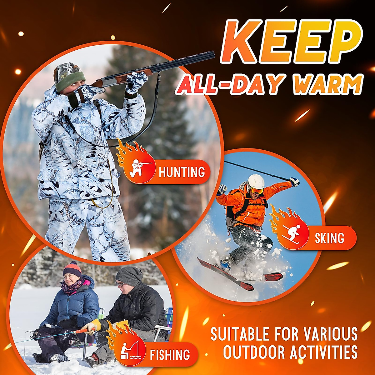 Heated Socks, Electric Heated Socks for Women Men, 4 Heat Settings Rechargeable Heating Socks with 360° Heating, Machine Washable Thermal Electric Socks Unisex Foot Warmer for Hunting Skiing Camping