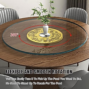 LWQFHI Round Tempered Glass Lazy Susan Rotating Lazy Susan Turntable for Kitchen Dining Table Large Round Table Lazy Susan Lazy Susan Tray 50cm A