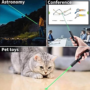 Cowjag Long Range Green Laser Pointer,Laser Pointer High Power Pen, Green Pointer Rechargeable for Hiking, Cat Laser Toy USB Charge(Green Light)