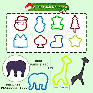 Dough Play Tools for Kids- Dough Accessories Molds Stamps Cutter Scissor Rolling Pin and Storage Box , Party Favors Set for Age 2-8