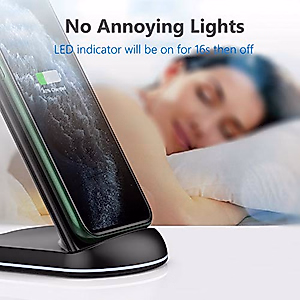 Yootech Wireless Charger,10W Max Wireless Charging Stand, Compatible with iPhone 14/14 Plus/14 Pro/14 Pro Max/13/13 Mini/13 Pro Max/SE 2022/12/11/X/8, Galaxy S22/S22 Ultra/S21/S20/S10(No AC Adapter)