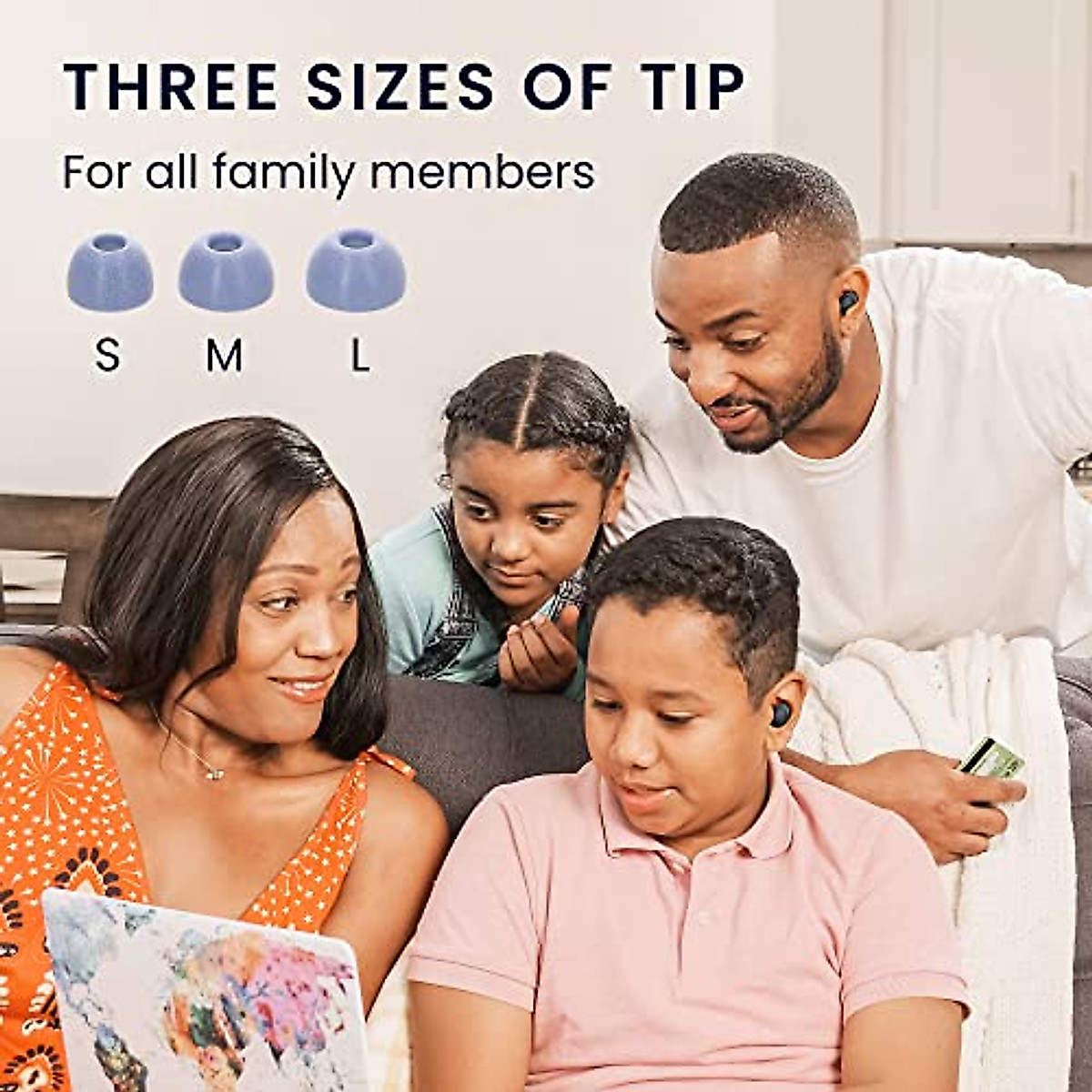 kwmobile Replacement Ear Tips Compatible with Samsung Galaxy Buds 2 - Set of 6 - Memory Foam Eartips - Lavender